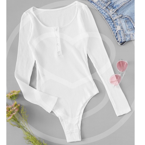 Tops | Daisy White Bodysuit | Poshmark